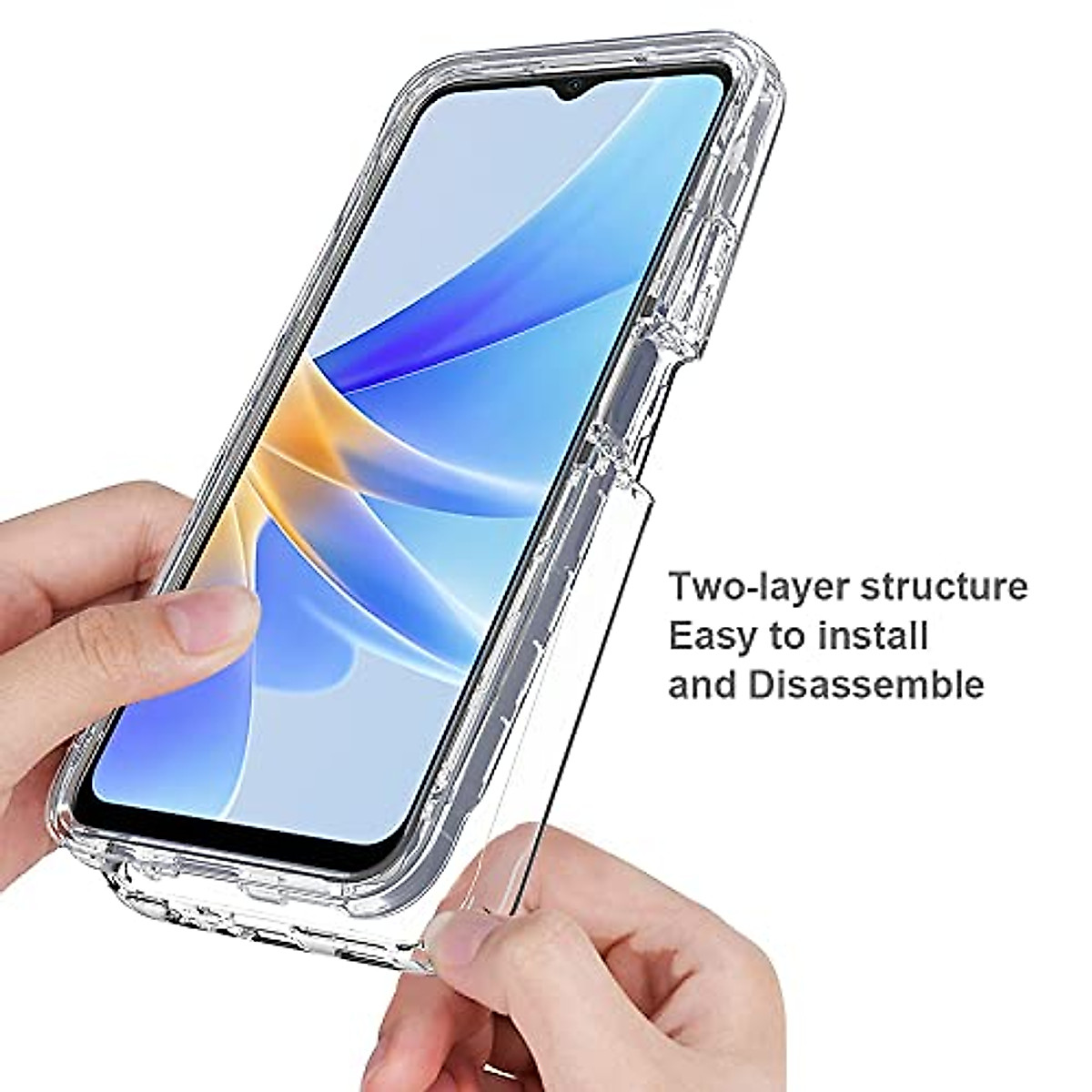 Pzwoxukhov Case for Oppo A17 4G Case Cover,Case for Oppo A17K high Transparency，Gradient Color,Anti-Drop Shock Absorption Case Black