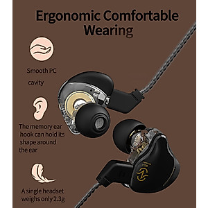 CCZ Coffee Bean in Ear Monitor, Immersive Bass Sound Wired in Ear Headphones, HiFi iem with 1DD Dynamic Driver Detachable Cable for Singers, Musicians, Stage, Drummer, Church (Without mic, Brown)