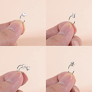 AoedeJ Sterling Silver Half Hoop Earrings Tiny Huggie Hoop Cartilage Earrings Small Comfy Half Hoop Earrings for Women (Style 2)