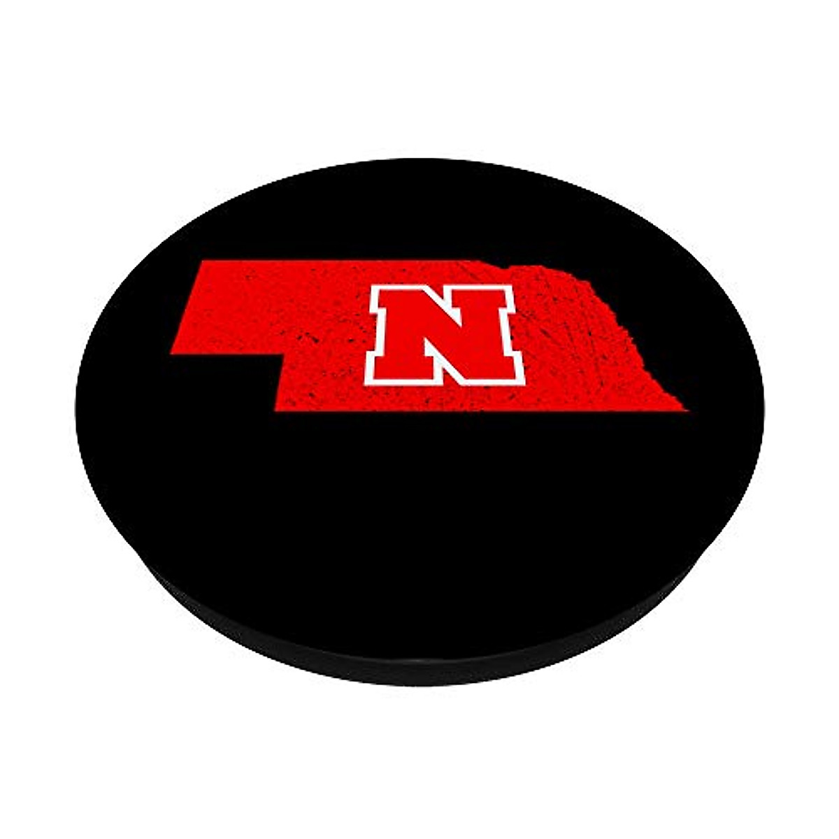 Nebraska Black and Red Vintage State Map PopSockets PopGrip: Swappable Grip for Phones & Tablets