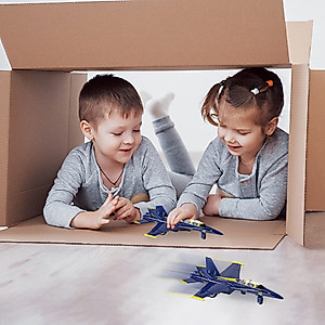 ArtCreativity Jumbo Diecast F-18 Blue Angel Jets with Pullback Mechanism, Set of 2, Diecast Metal Jet Plane Fighter Toys for Boys, Air Force Military Cake Decorations, Aviation Party Favors