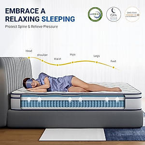Avenco Full Mattress in a Box, 10 Inch Full Size Hybrid Mattress with Memory Foam for Pressure Relief, Individual Pocket Spring for Support, Medium Firm Full Bed Mattresses CertiPUR-US Certified