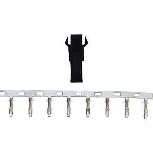 Fielect 100Pairs 2.54mm 5 Pin Black Plastic Male Female -SM Housing Crimp Terminal Connector