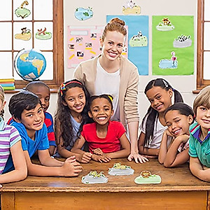 48 Pieces Jungle Animal Cutouts Safari Friend Animal Cutouts Colorful Animal Paper Cutouts with Glue Point Dots for Bulletin Board Classroom School Safari Animals Theme Party