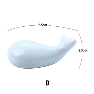 Vctitil 4 Pack Ceramic Whale Chopsticks Holder Cartoon Creative Spoon Rack Fork Knife Rack Table Decor,Kitchen Dinning Table Decoration(Multi)