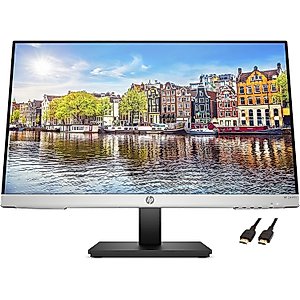HP New Premium 24mh Series Monitor: 24" FHD IPS Display, Built-in Speakers, VESA Mounting, Height/Tilt Adjustment, HDMI, VGA, DisplayPort, 75Hz Refresh Rate, TF-HDMI Cable