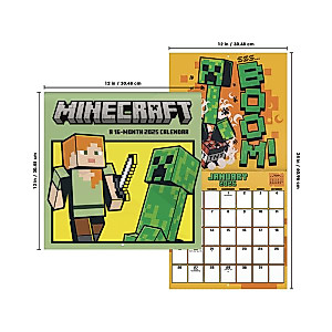 Minecraft Calendar 2025 - Deluxe 2025 Minecraft Wall Calendar Bundle with Over 100 Calendar Stickers (Minecraft Gifts, Office Supplies)