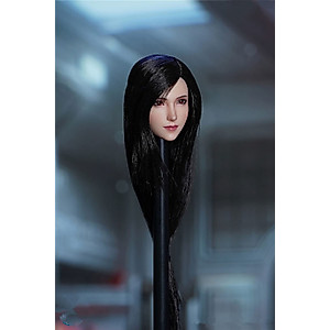 1/6 Scale Female Head Sculpt,Fantasy Girl Planted Hair Head Carved for 12inch Female Phicen TBLeague Action Figure Body (Long Hair)