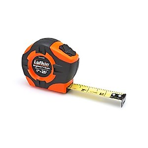 Lufkin PHV1425ED Power Return Tape, 1-Inch by 25-Feet 10ths/100ths, Hi-Viz Orange
