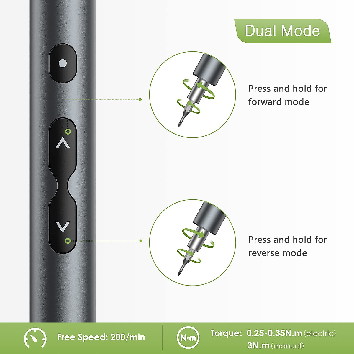 KeeKit Precision Electric Screwdriver, Portable Power Screwdriver, Rechargeable Repair Tool with USB Charging, 3 LED Light for Phones, Camera, Laptop