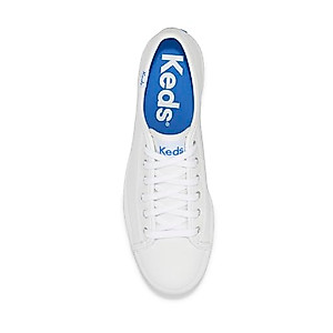 Keds Women's Triple Kick Leather Sneaker, White, 8
