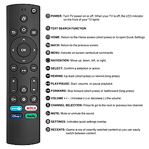 Replacement Remote for All Insignia/Toshiba/Pioneer Smart TVs Compatible with Fire Smart TV
