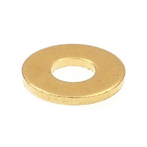 Prime-Line 9079569 Flat Washers, SAE, #6 X 5/16 In. OD, Solid Brass (50 Pack)