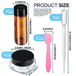 Teenitor 10pcs Small Cosmetic Containers 5Gram Makeup Containers with Lids Small Travel Containers with Lids Sample Containers for Cosmetic 5ML Essential Oil Bottles with 5 Mini Spatulas