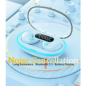 Loluka Invisible Earbuds for Sleep Mini Bluetooth Earbuds True Wireless Earbuds Stereo HiFi Music IPX4 Waterproof Invisible Headphones with Charging Case