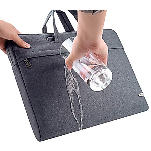 Voova Laptop Bag 17 17.3 inch Water-resistant Laptop Sleeve Case with Shoulder Straps & Handle/Notebook Computer Case Briefcase Compatible with MacBook/Acer/Asus/Hp, Grey