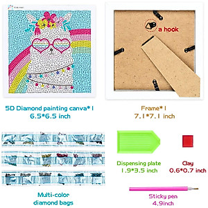 YOBEYI 5D Diamond Painting Kits for Kids Wooden Frame Diamond Arts and Crafts for Kids Mosaic Gem Stickers by Number Kits DIY Painting Arts Crafts Set Embroidery Christmas Gift (Alpaca B)