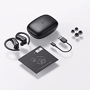 SoundPEATS S5 Wireless Earbuds Over-Ear Hooks Bluetooth Headphones 5.0 in-Ear Stereo Wireless Earphones with Touch Control IPX7 Waterproof for Sports, 12mm Driver, Mono/Stereo Mode, USB-C Charge