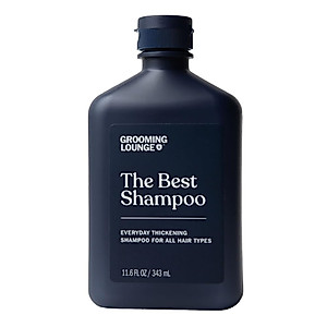 Grooming Lounge The Best Shampoo - Scalp Clarifying, Frizz Control Hair Wash for Men - Promotes Hair Length and Strength - Clean, Stimulating Peppermint Fragrance with Rosemary for Regrowth - 11.6 oz