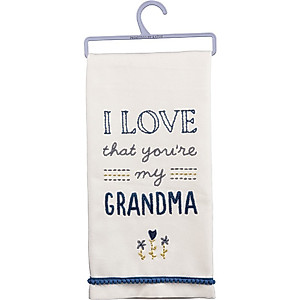 Primitives by Kathy Embroidered Dish Towel, 18" x 26", I Love That You're My Grandma