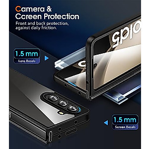Z Fold 5 Case for Samsung Galaxy Z Fold5 5G, Slim Ultra-Thin Crystal Clear Acrylic PC Back Cover [Hinge][Transparent] Soft Silicone Bumper Full-Body Shockproof Protective Cases for Samsung Z Fold 5 5G