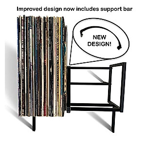 MODERN VINYL Record Holder - Matte Black Metal - 80-100 LP Storage - Simple, Quick Assembly - Vinyl Display, Storage - High-End Design - Protects Vinyl - Organize Albums - Book, Magazine, Files