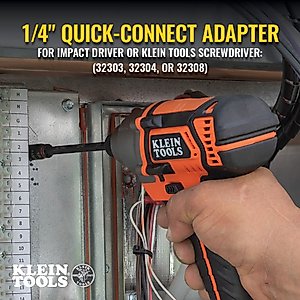 Klein Tools 32768 Impact Driver, 3-in-1 Impact Flip Socket, 1/4 Nut Driver and 5/16 Nut Driver Hex Sizes, 3 and 5-Inch Lengths, 2-Piece Set
