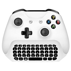 OSTENT 2.4G Wireless Chat Gamepad Keyboard with Headset Audio for Microsoft Xbox One/S/X Controller Color White