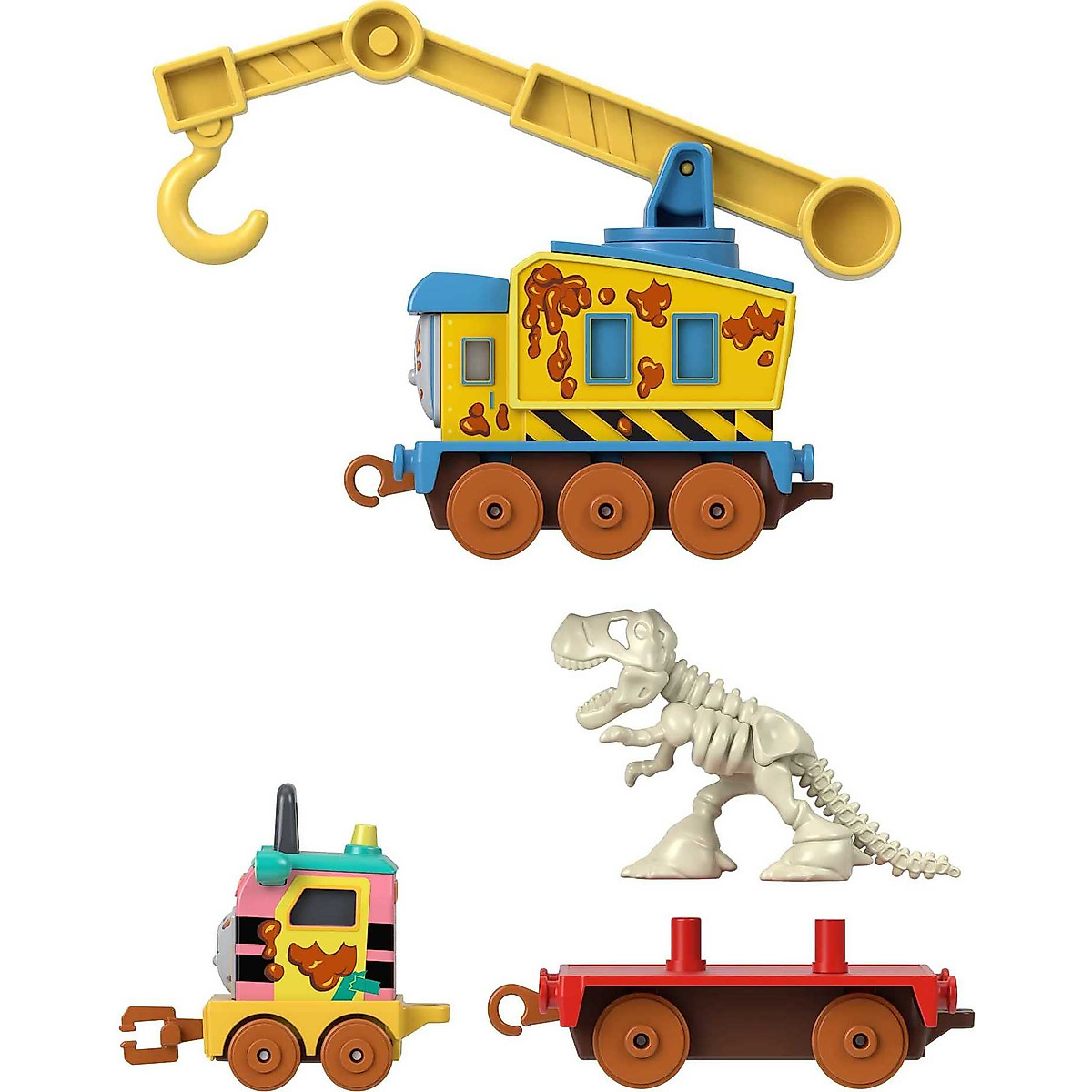Fisher-Price Thomas & Friends Dino Fix ‘em Up Friends, Carly the Crane and Sandy push-along toy train for preschool kids ages 3 years and older
