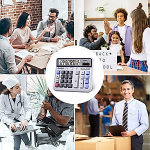 Comix Desktop Calculator Solar Battery Dual Power with 12-Digit Large LCD Display and Large Computer Keys Office Calculator for Home Office School