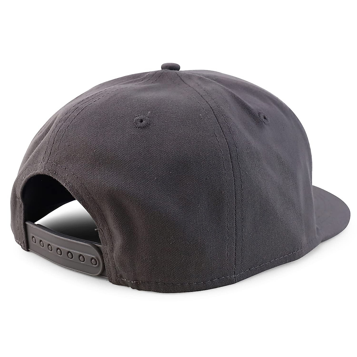 Armycrew Oversized 2XL Structured Flatbill Snapback Cap for Big Heads - Charcoal - 2XL