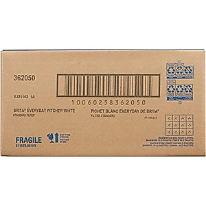 Brita Large Water Filter Pitcher for Tap and Drinking Water with 1 Standard Filter, Lasts 2 Months, 10-Cup Capacity, BPA Free, White (Design May Vary)