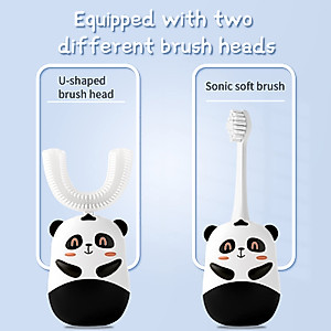 Kids Rechargeable Electric Toothbrush, U-Shaped Toddler Toothbrush, Ultrasonic Children's Toothbrush, Ages 2 to 12