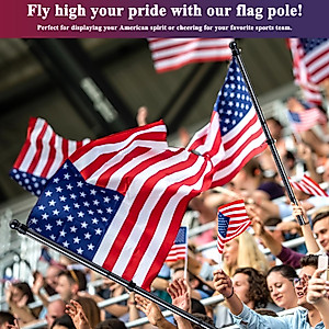 ESTTOP 5 FT Flag Pole, Tangle Free Spinning Stainless Steel Weather Resistant Rustproof Flagpole for 3x5 USA Flag Sports Fan Outdoor Flags 1" Dia Flag Poles for Outside House, Wall-Mounted (Black)