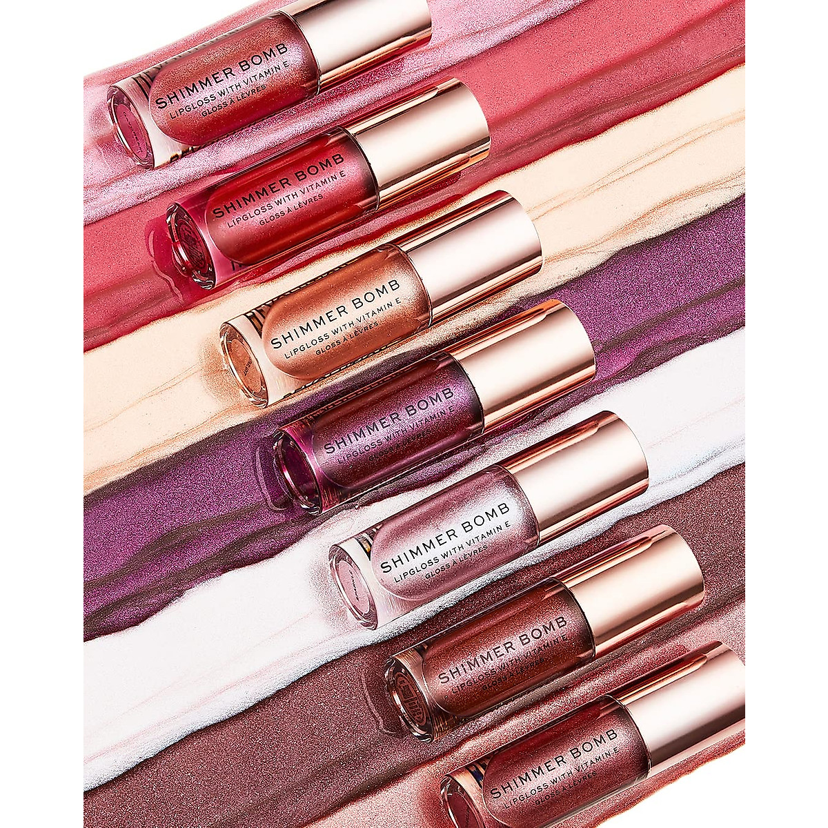Makeup Revolution, Shimmer Bomb Lip Gloss, Infused With Vitamin E, Shimmery Finish, Available In 6 Shades, Starlight, 4.5ml