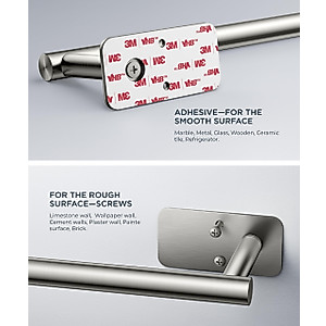 FORIOUS Under Cabinet Paper Towel Holder for Kitchen Bar Sink, Brushed Nickel Paper Towel Holder Under The Cabinet, Self Adhesive Paper Towel Holder Stainless Steel, Wall Mount Paper Towel Roll Holder