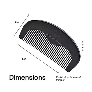 Beard Bonnet Sandalwood Wooden Comb Hair + Beard Detangled for Women and Men - Natural Anti Static Wood for Detangling and Styling Wet or Dry Curly, Thick, Wavy, or Straight Hair - Small Pocket Sized
