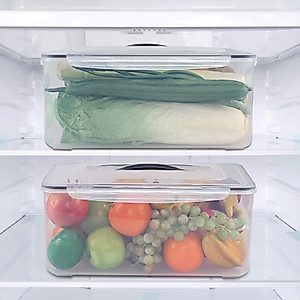 CadineUS 6 Pack 14.5 L Airtight Food Containers, Clear Plastic Storage Box with Seal Circle Lid