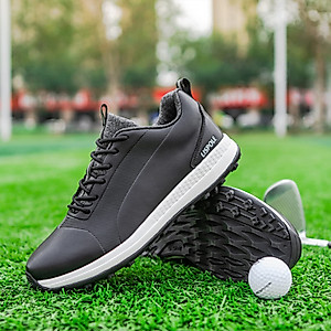 EHQZN Spikeless Golf Shoes Men Waterproof Golf Shoes Comfortable Breathable Golf Footwear Mens Golf Sneakers Golf Walking Shoes