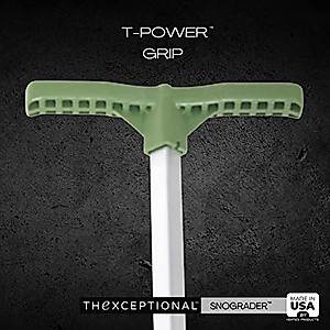 Easy Doze-It 36" SnoGrader T-Grip | Angled Flip-It Rolling Snow Plow Shovel for Driveway, Sidewalk Snow Removal | Heavy Duty Snow Plow Pusher Shovel on Wheels | Made in USA by Vertex | Model EX950.36