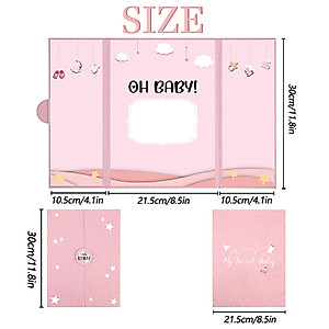 Crenics Baby Shower Decorations for Girl, Cute Baby Shower Signature Board with Picture, Pink Baby Shower Guest Book Alternatives 18" x 12", Creative Baby Shower Keepsake for Girls