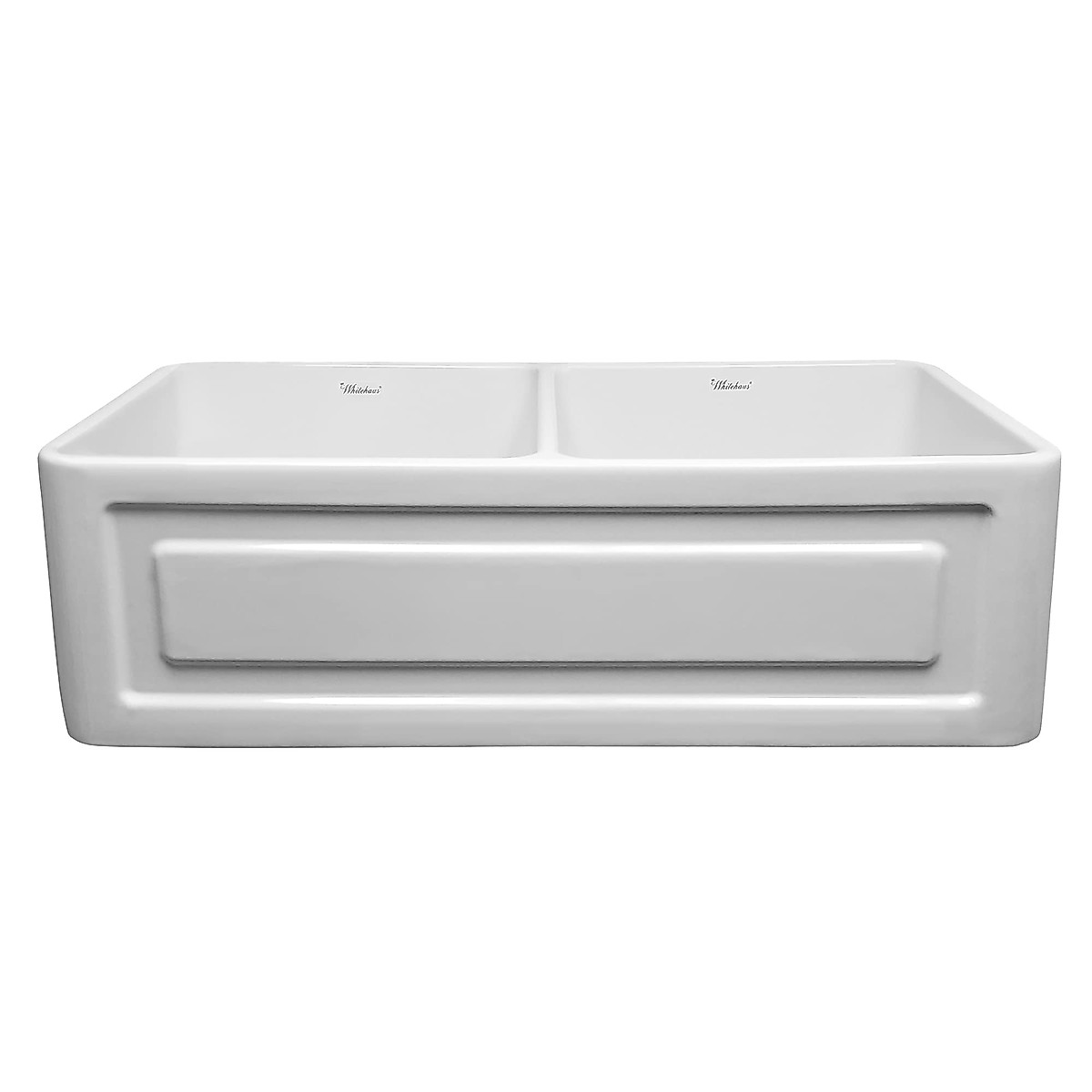 Whitehaus Collection WHFLRPL3318-WHITE Reversible Kitchen Fireclay Sink, White