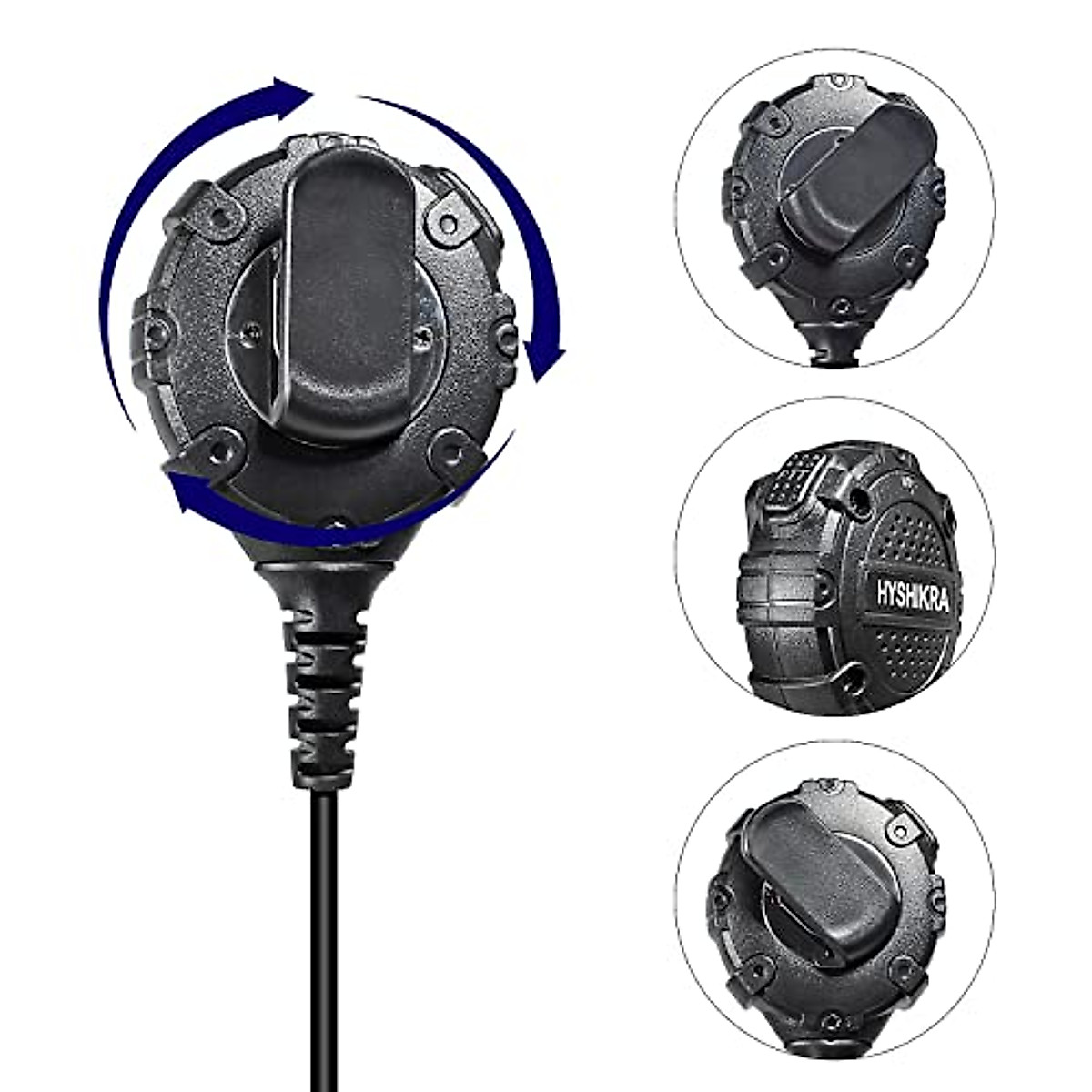 HYSHIKRA Walkie-Talkie Microphone Speaker for Yaesu FT-60R VX-3R FT3DR FT2DR FT-70DR VX-150 VX-5R VX-160 VX-420 FT-250R FT-50R Handheld Radio HT