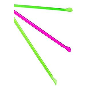 Perfect Stix - Neon 8 Spoon Straw WRP-200 Neon Concession Spoon Straw, Plastic Wrapped, Assorted Colors, 8" Length (Pack of 200)