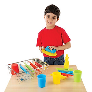 Melissa & Doug Let's Play House Wash and Dry Dish Set (24 pcs)