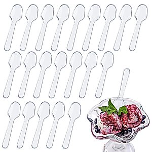 1000 PCS Mini Clear Tasting Spoons Plastic Sampling Spoons Pudding Taster Spoons for Jelly Yogurt Ice Cream Cake Dessert Spices Food Appetizer Supplies, 2.95 x 0.79Inch