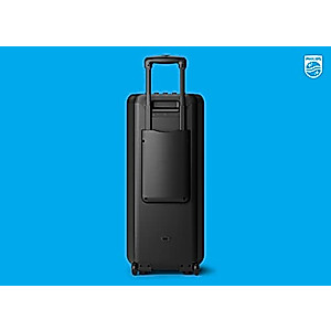 Philips X5206 Bluetooth Party Speaker with Extra bass, Up to 14 Hours Battery, Party Lights and Karaoke Effects, Microphone and Guitar Input, Audio-in, USB Charging, Built-in Trolley, TAX5206