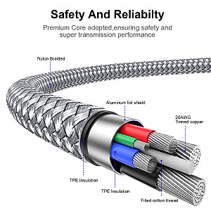 Uiwhsow Link Cable 13ft/4m, USB3.0 A to USB Type C Cable 90 Degree 5Gbps Fast Data Transfer USB C Charging Cable