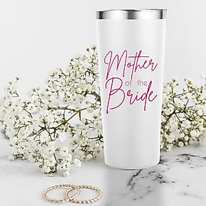 Your Dream Party Shop Mother of the Bride Tumbler, 22oz - Stainless Steel Insulated Wine Cup with Lid and Straw - Mother of the Bride Gifts From Daughter