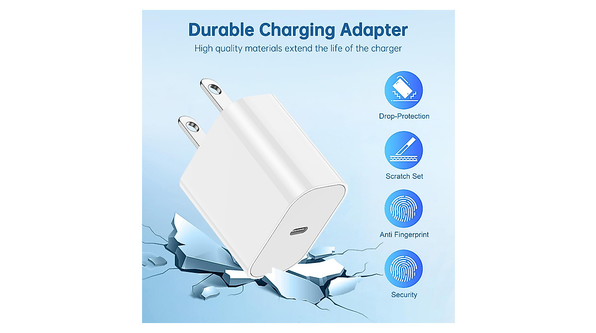 iPhone Fast Charger Block & 10ft Cable - 3 Pack